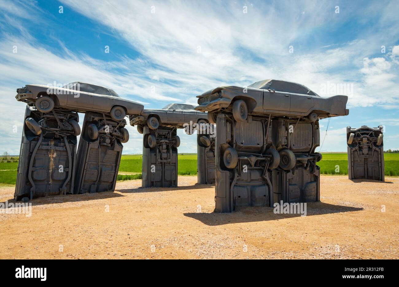 Carhenge, Sculpture by Jim Reinders near the city of Alliance, Nebraska ...