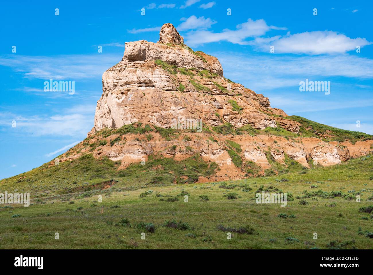 Courthouse and Jail Rocks, Historical landmark in Nebraska Stock Photo ...