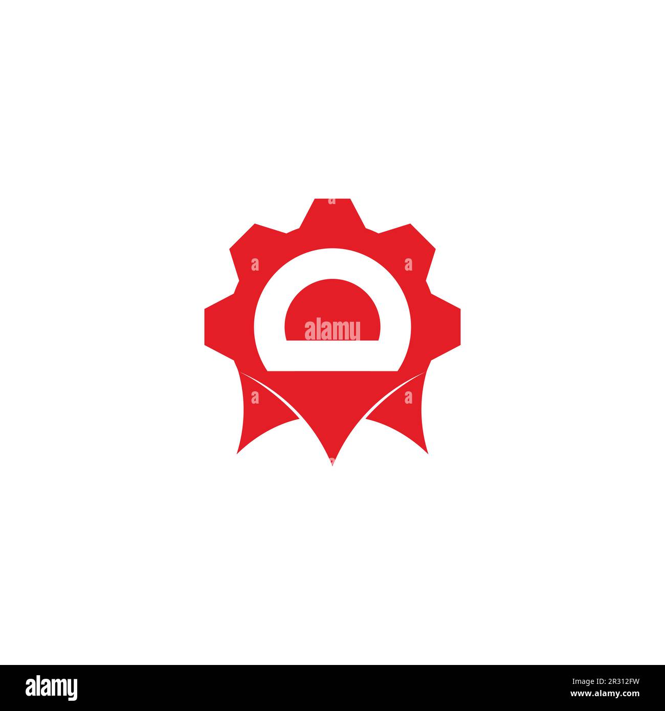 fire flame cog machine rocket symbol logo vector Stock Vector Image ...