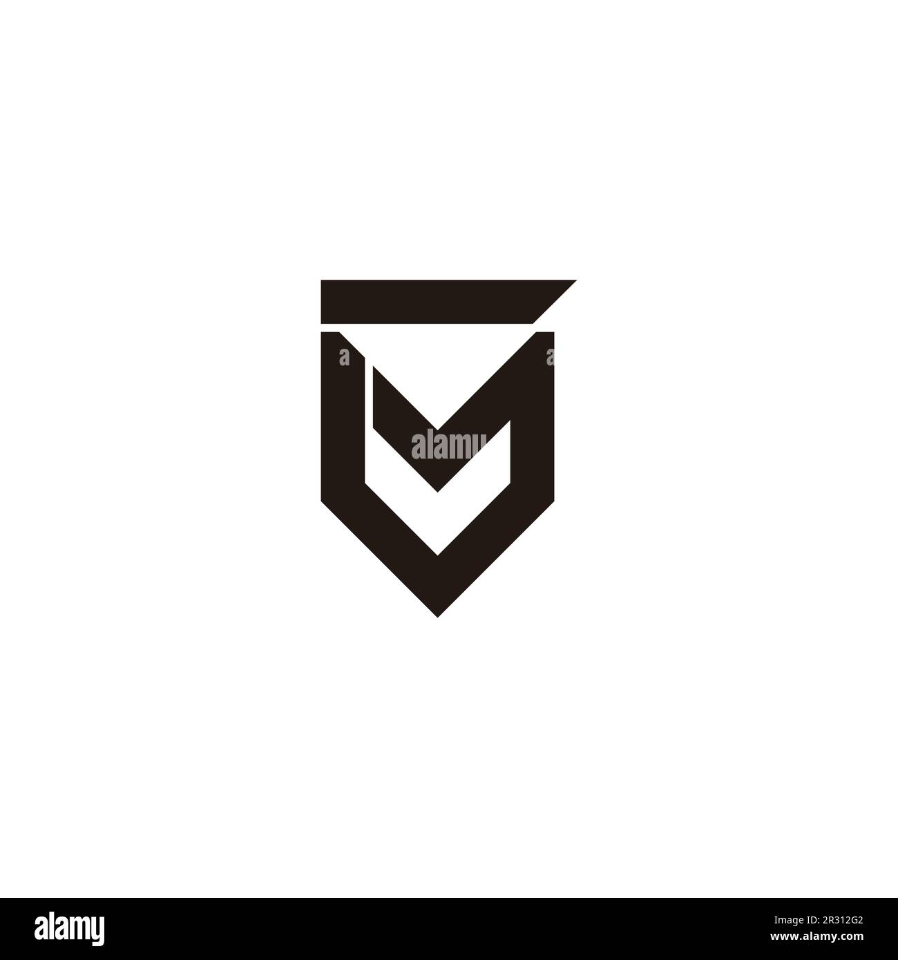 letter gm simple geometric emblem logo vector Stock Vector Image & Art ...