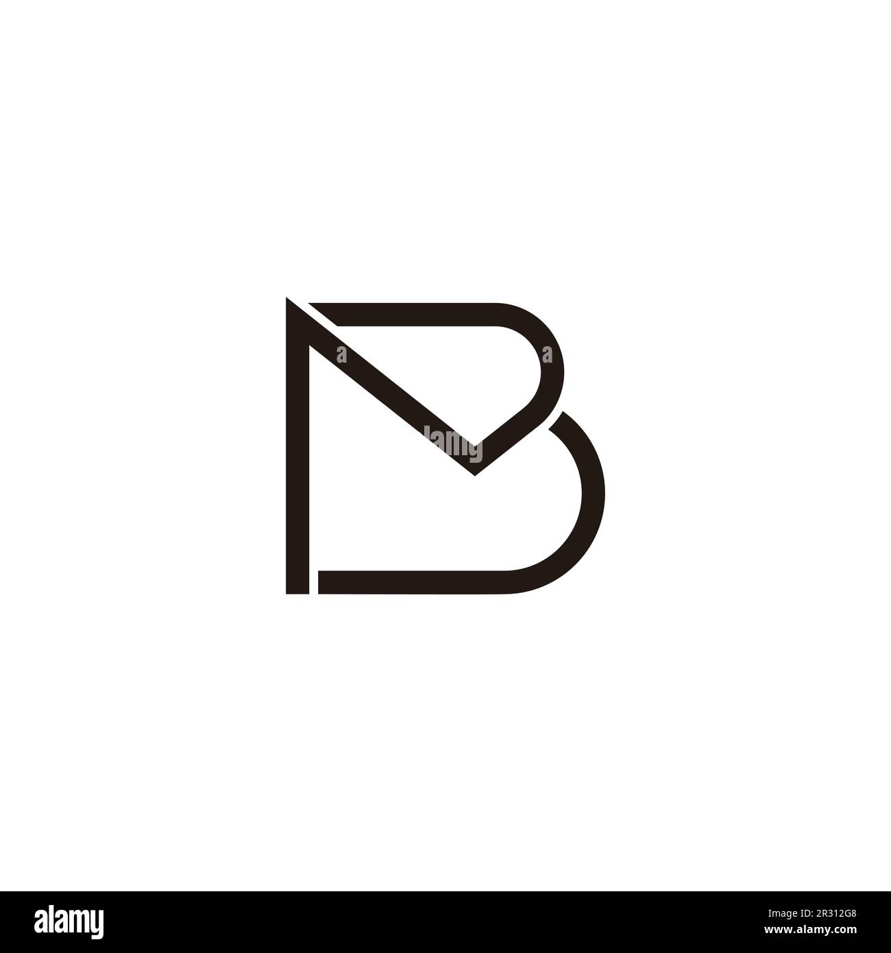 letter mb abstract simple geometric logo vector Stock Vector Image ...