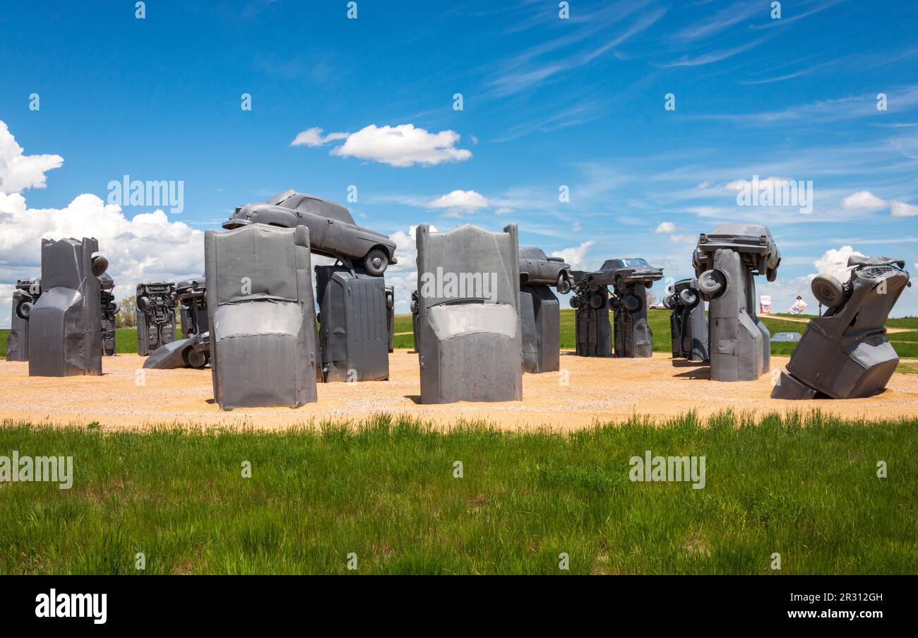 Carhenge, Sculpture by Jim Reinders near the city of Alliance, Nebraska ...