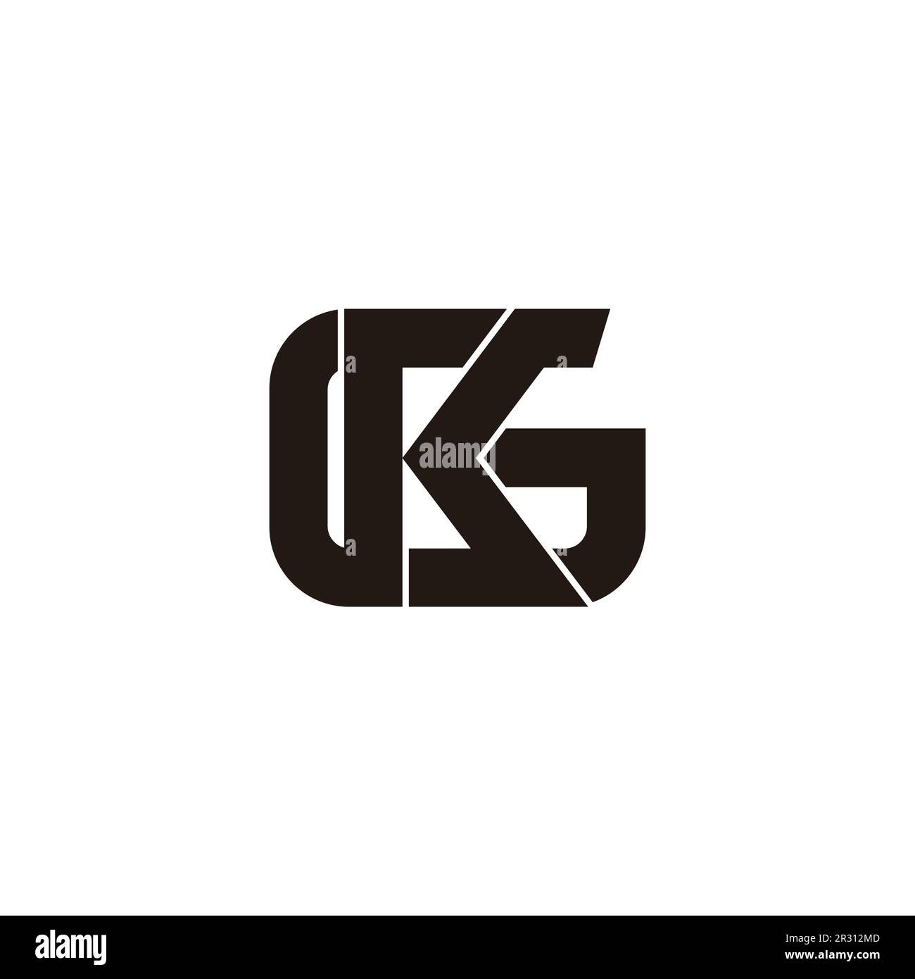 letter kg square linked geometric line logo vector Stock Vector Image ...