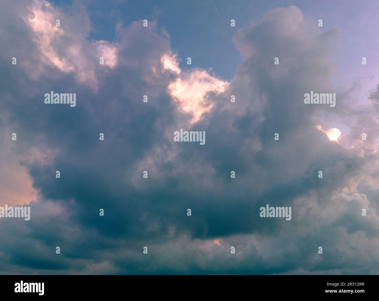 aerial view Majestic sunset or sunrise cloudscape Amazing light of ...