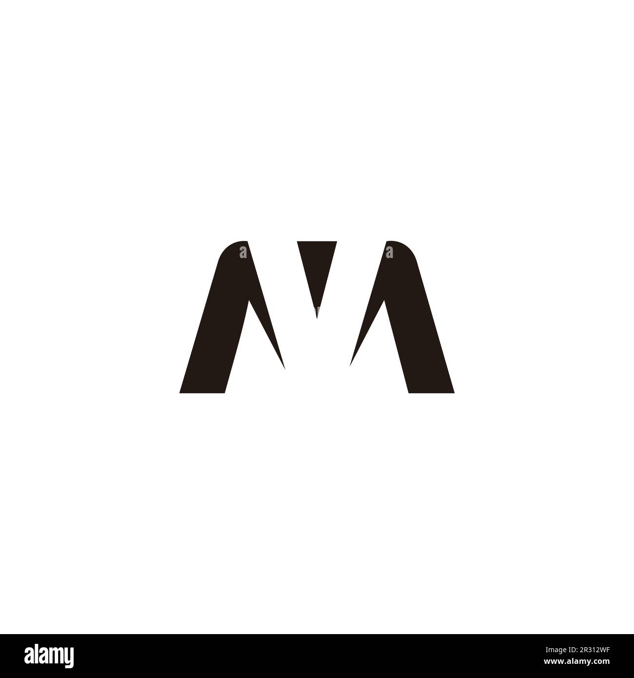letter mv negative space geometric logo vector Stock Vector Image & Art - Alamy