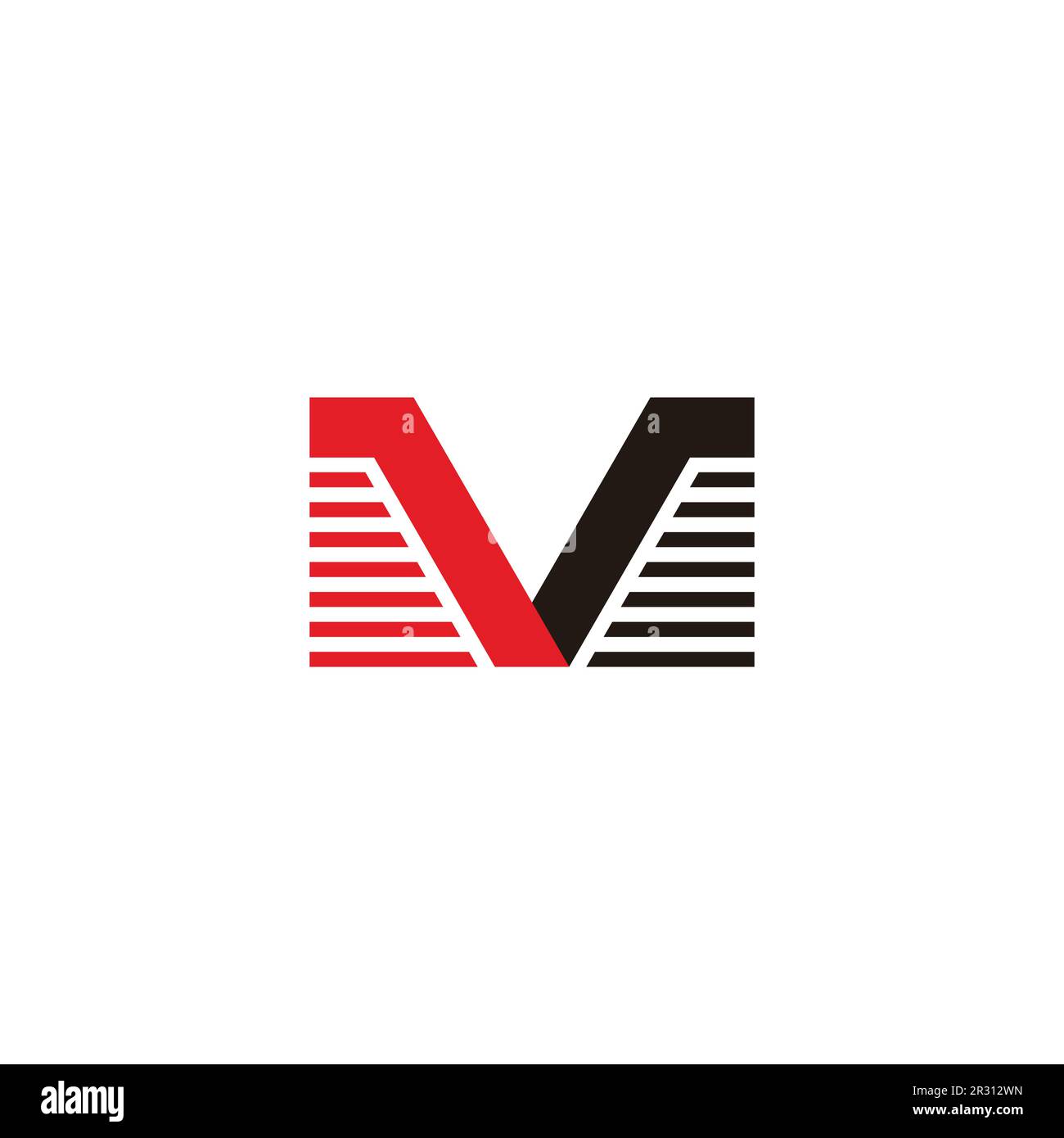 letter m stripes shadow geometric logo vector Stock Vector Image & Art ...
