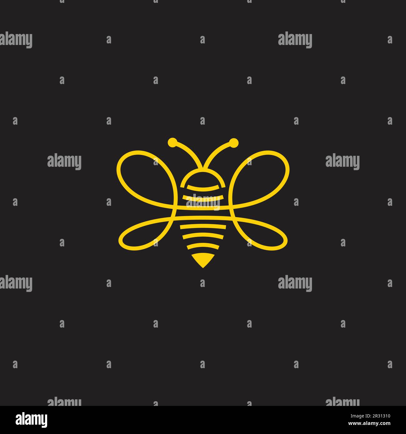 bee symbol thread linear design logo vector Stock Vector Image & Art ...