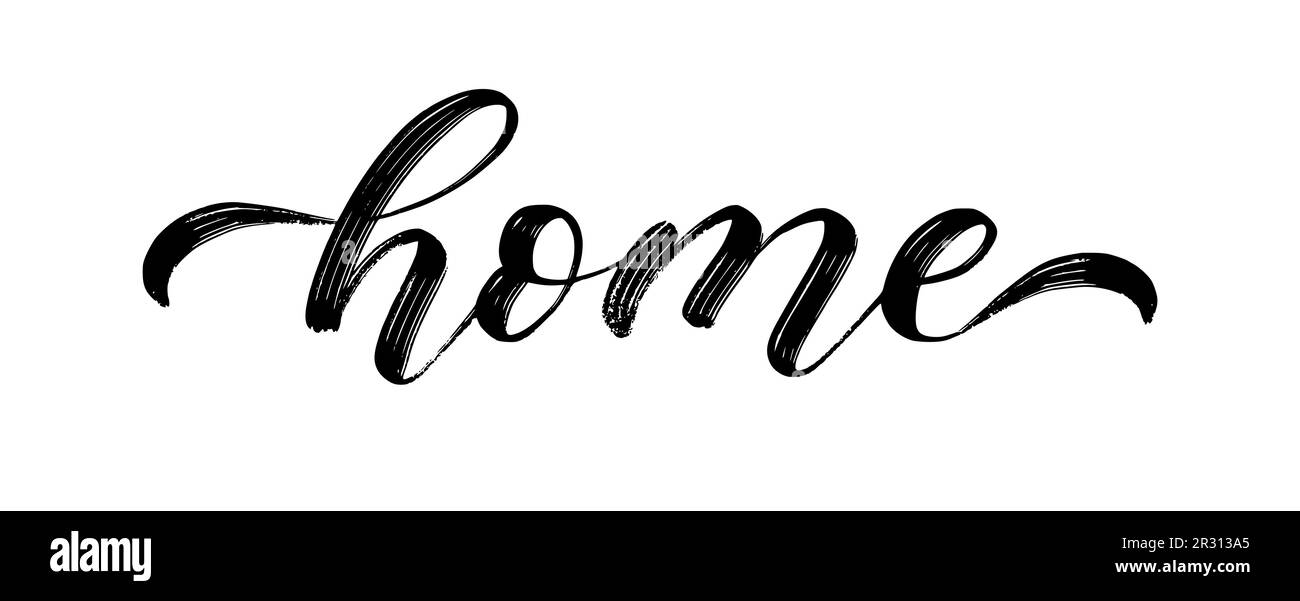 HOME text. Vector home word. Typography cozy design for print to poster ...