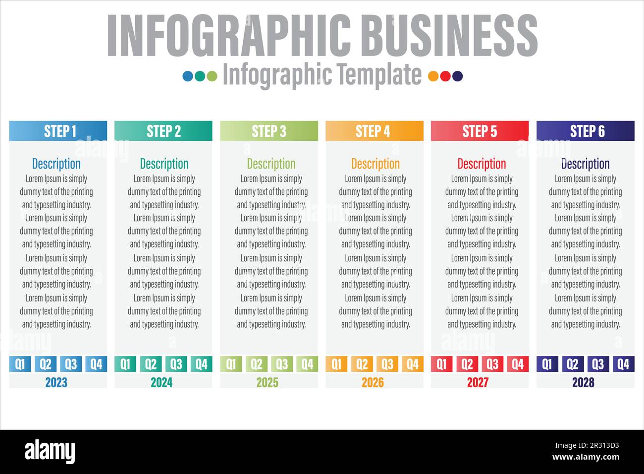 Business timeline with step rectangle infographics. Corporate ...