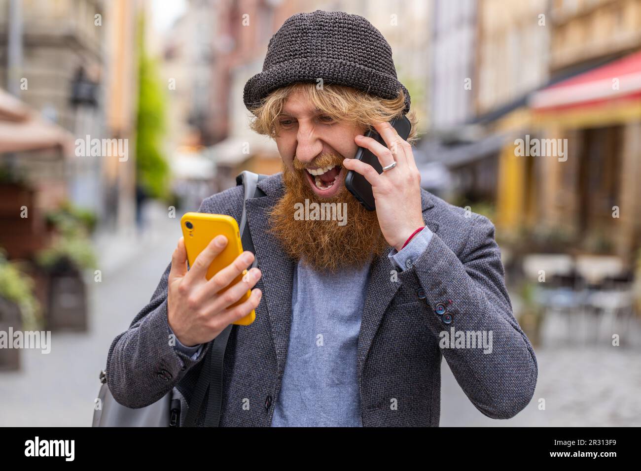 Depressed business man walking street hi-res stock photography and ...