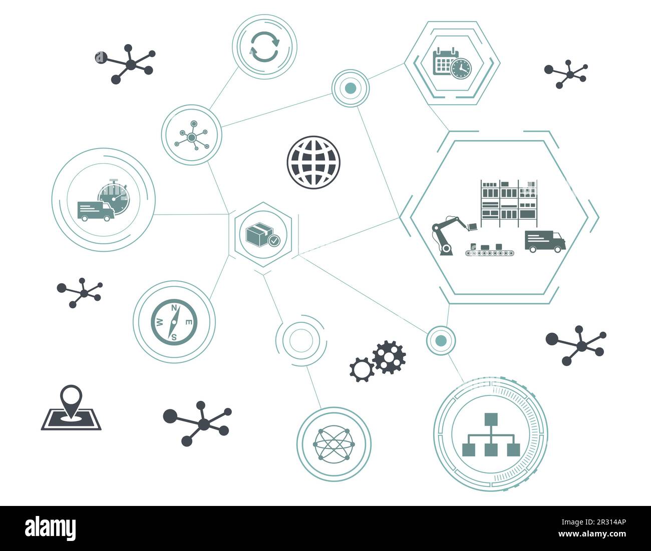 Shipping concept icons network Cut Out Stock Images & Pictures - Alamy