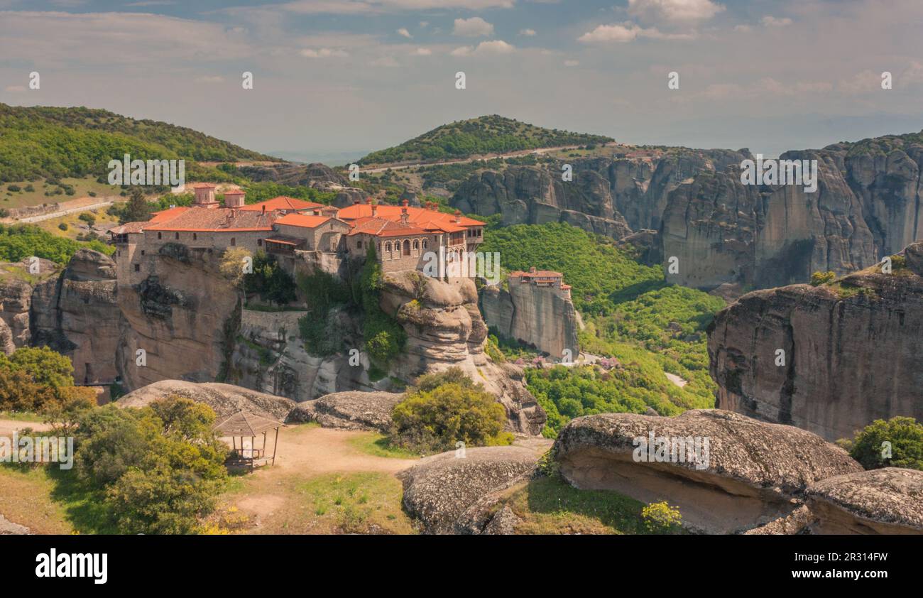 View of Monasteries of Meteora Stock Photo - Alamy