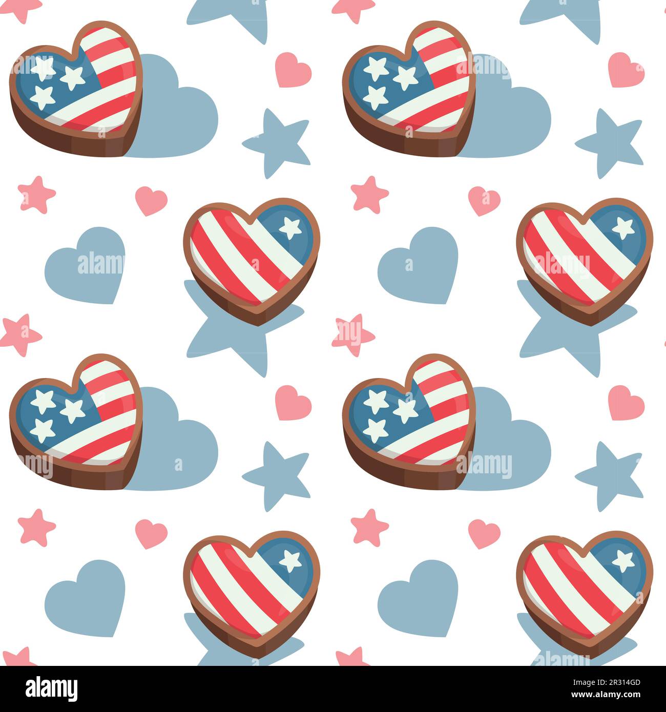 Seamless texture heart independence Stock Vector Images - Alamy