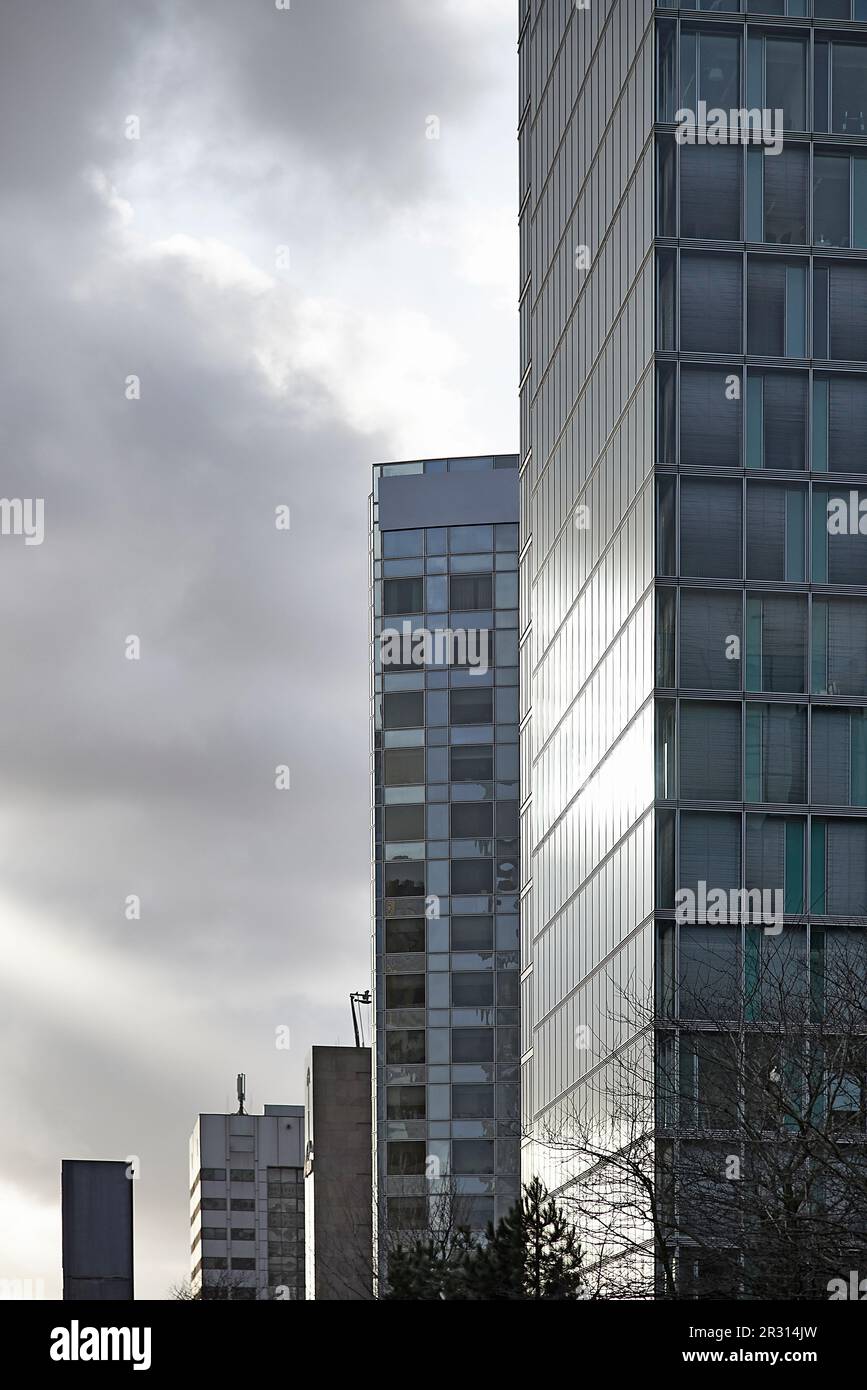 Rows of modern high rise office buildings Stock Photo - Alamy