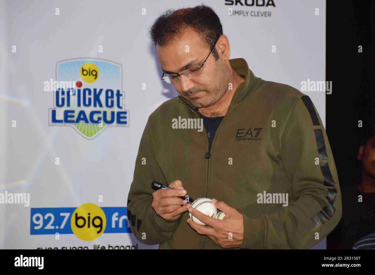 Virender Sehwag, Indian cricketer, signing ball, BIG FM meet, Big ...