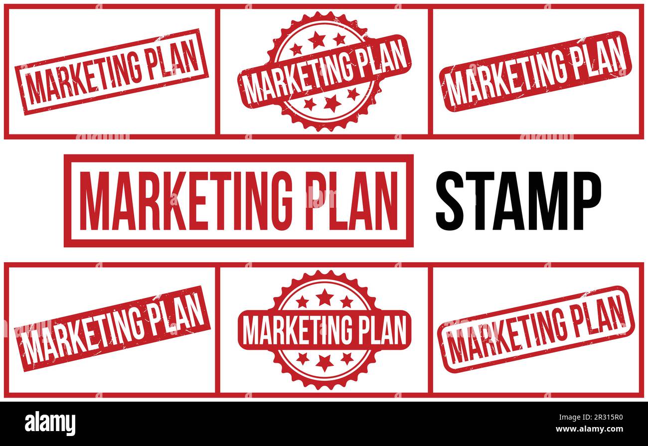 Marketing Plan rubber grunge stamp set vector Stock Vector Image & Art ...