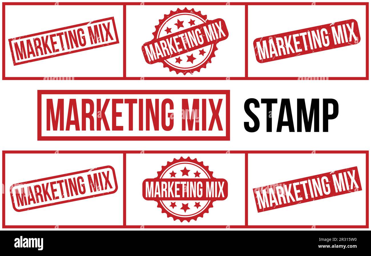 Marketing Mix rubber grunge stamp set vector Stock Vector Image & Art ...