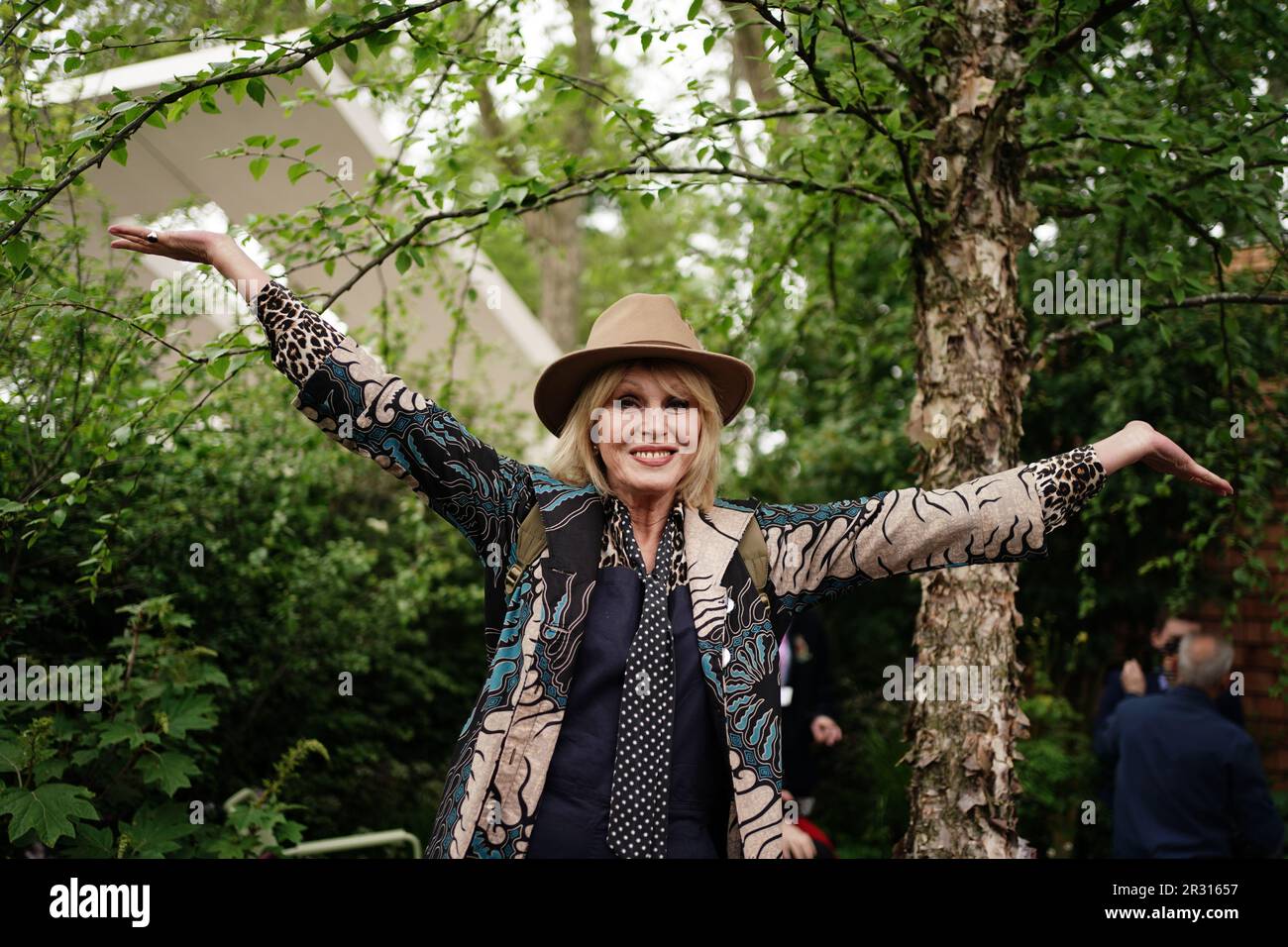 Dame Joanna Lumley poses for a photograph, during the RHS Chelsea ...