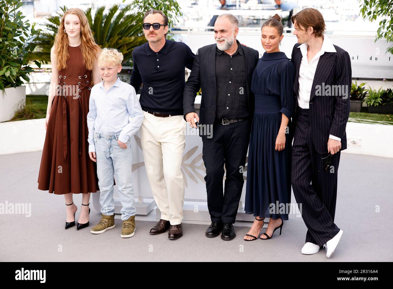 Cannes, France. 22nd May, 2023. Junia Rees, Patrick Buckley, Jude Law ...