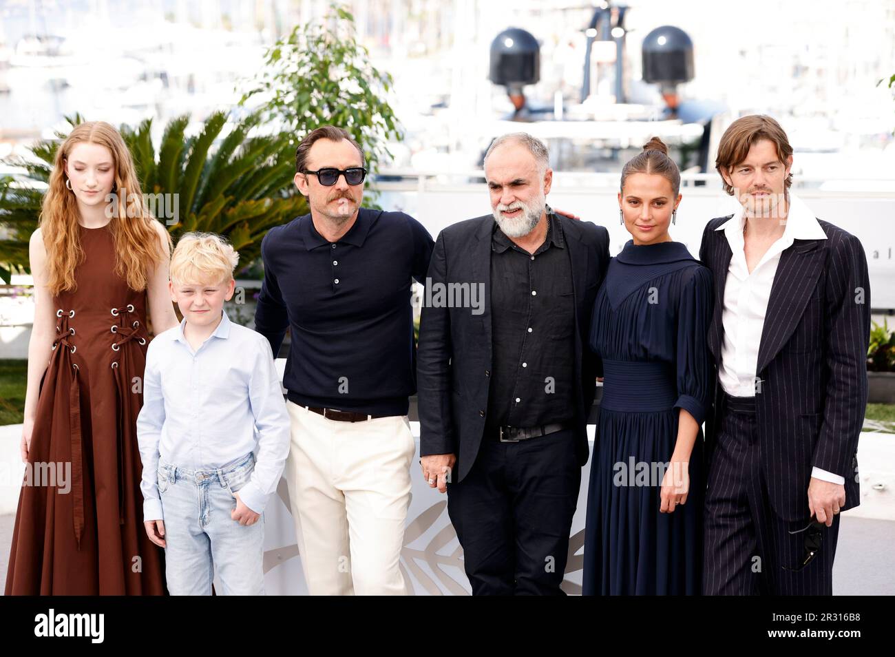 Cannes, France. 22nd May, 2023. Junia Rees, Patrick Buckley, Jude Law ...
