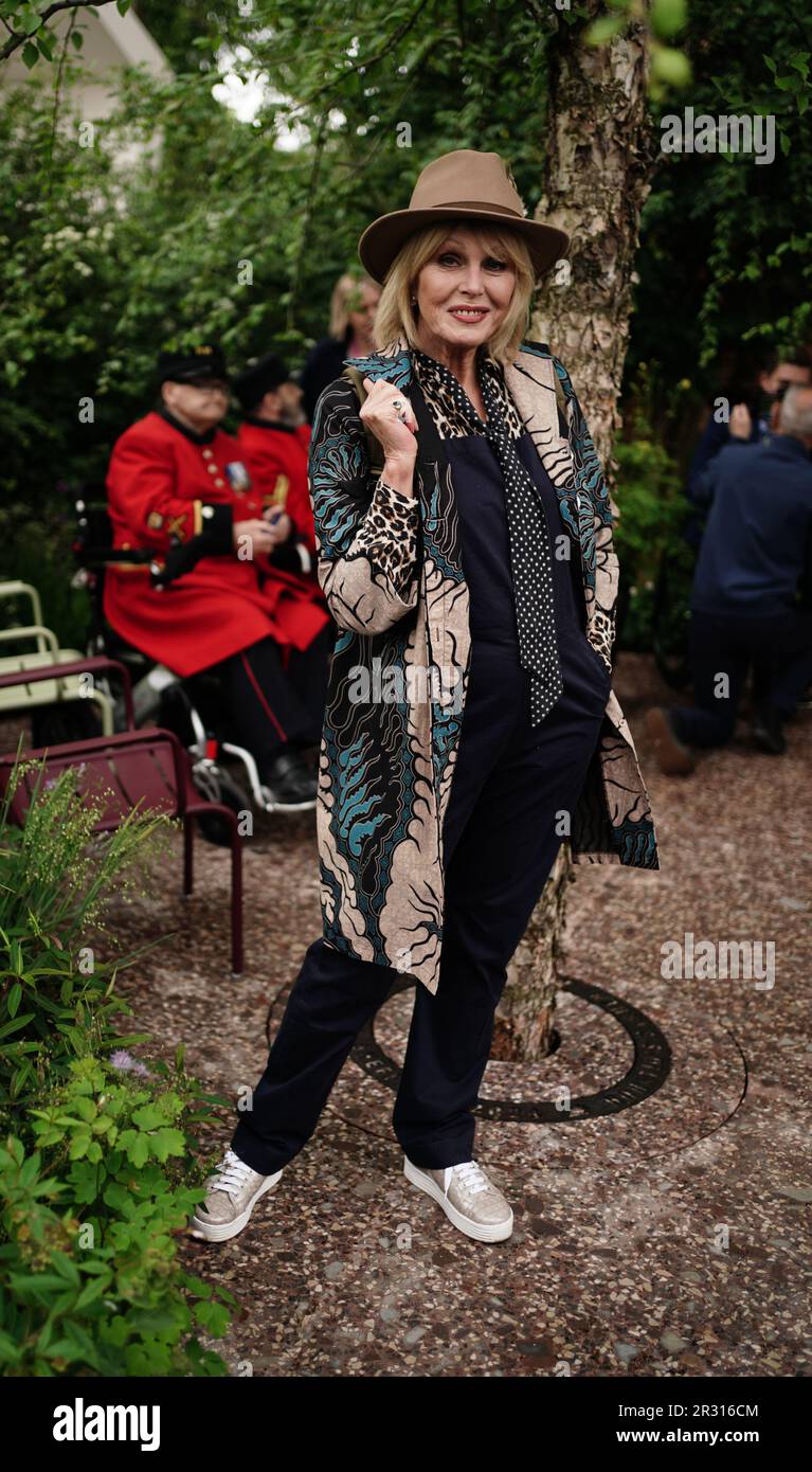 Dame Joanna Lumley poses for a photograph, during the RHS Chelsea ...