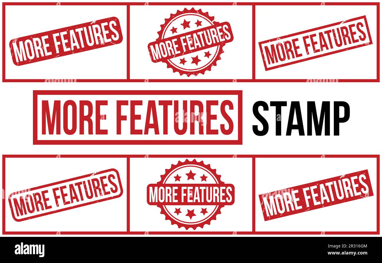 Red More Features Rubber Stamp Set Vector Stock Vector Image & Art - Alamy