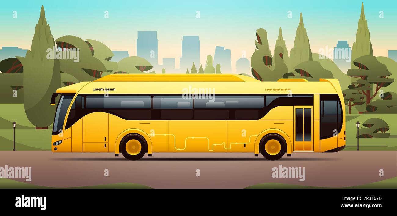 city bus vehicle modern public transport urban and countryside traffic ...