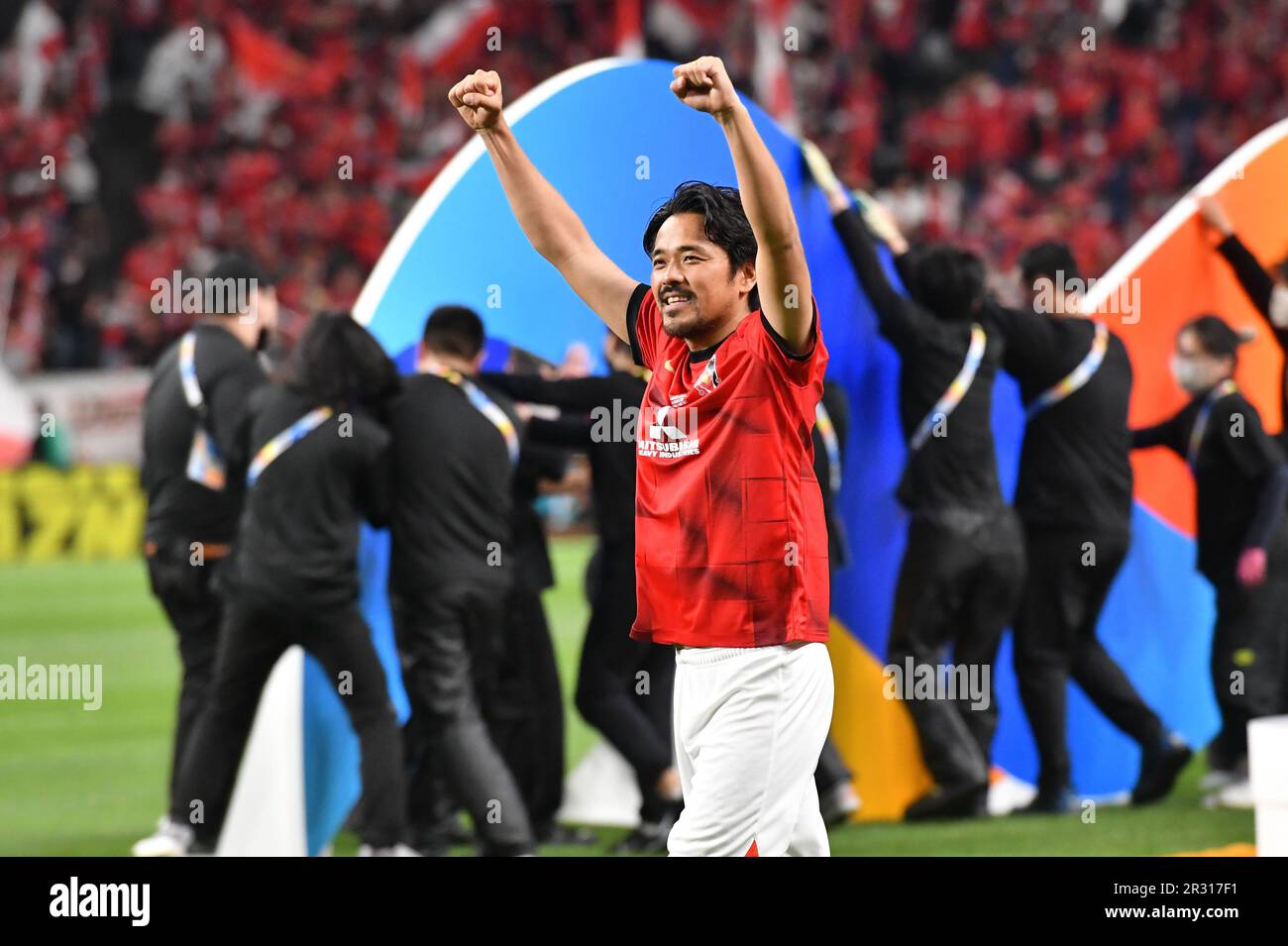 Saitama, Japan. 6th May, 2023. Urawa Reds' Shinzo Koroki celebrates ...