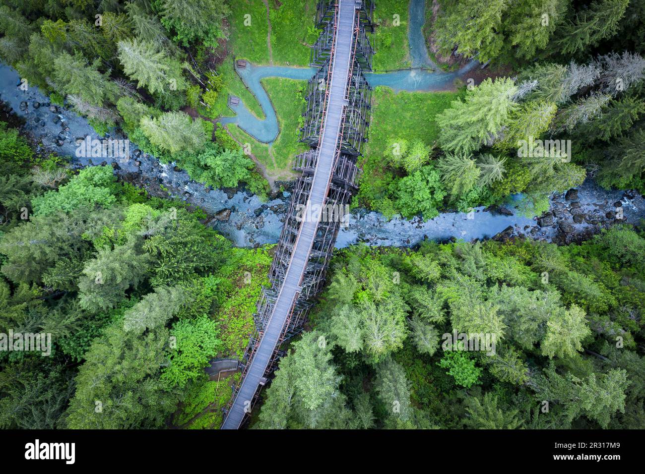 Kinsol Trestle in the middle of the forest, Vancouver Island, Canada ...