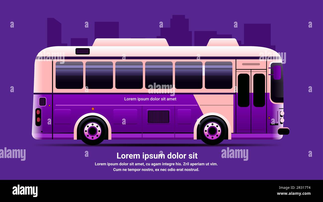 city bus vehicle modern public transport urban and countryside traffic ...