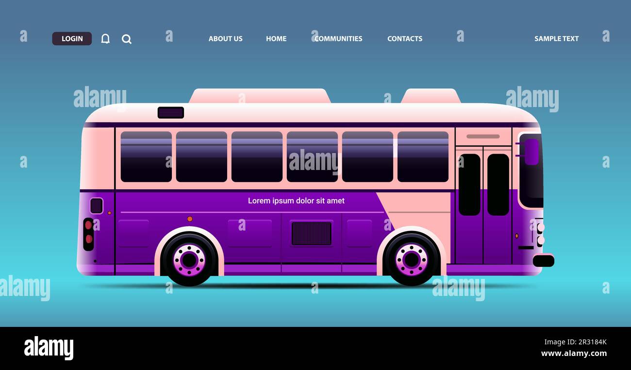 city bus vehicle modern public transport urban and countryside traffic ...