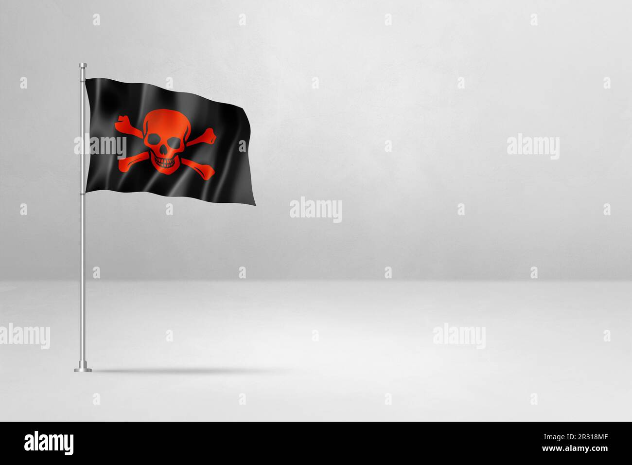Pirate flag, Jolly Roger, 3D illustration, isolated on white Stock ...