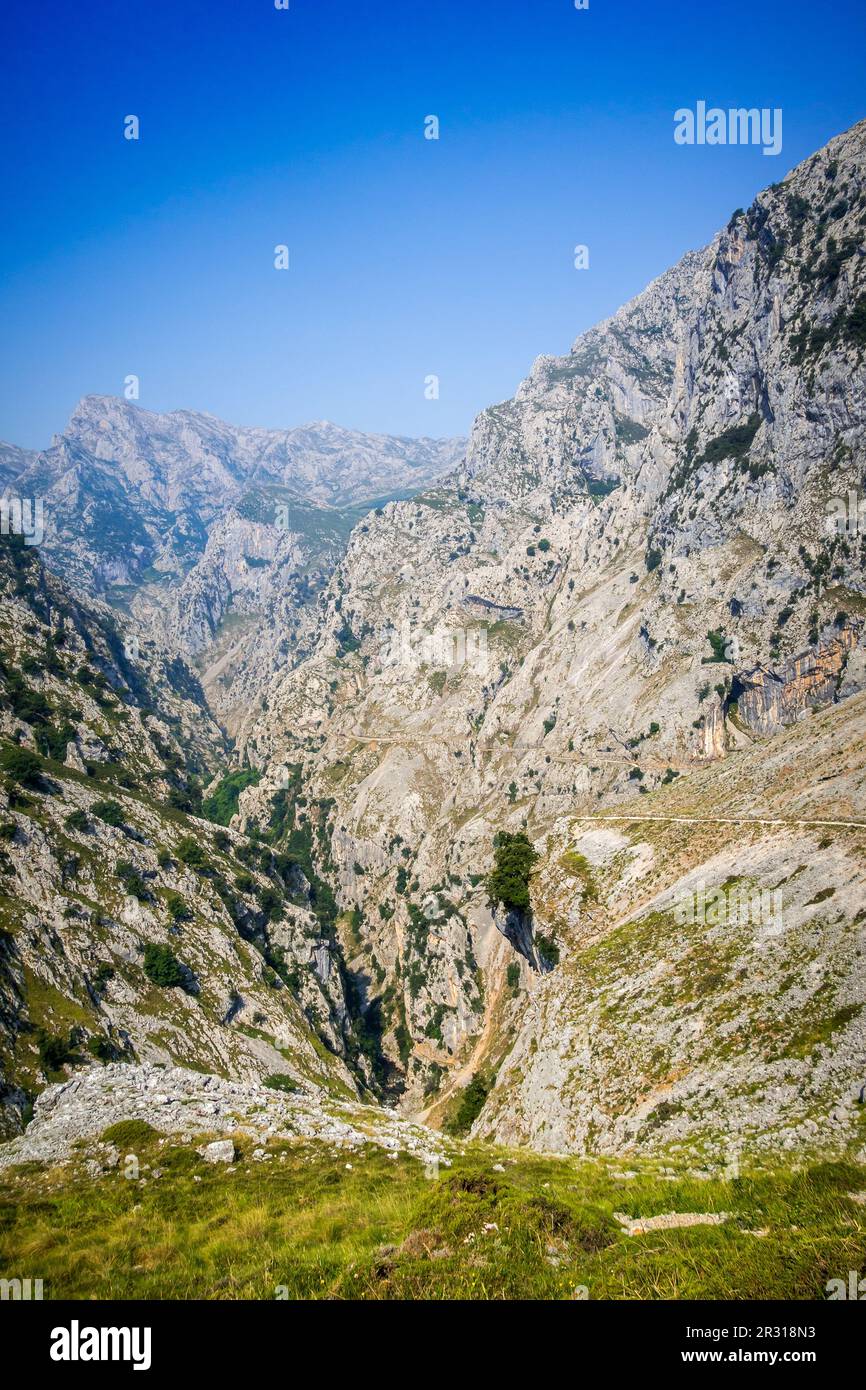 Cares trail - ruta del Cares - in Picos de Europa canyon, Asturias ...