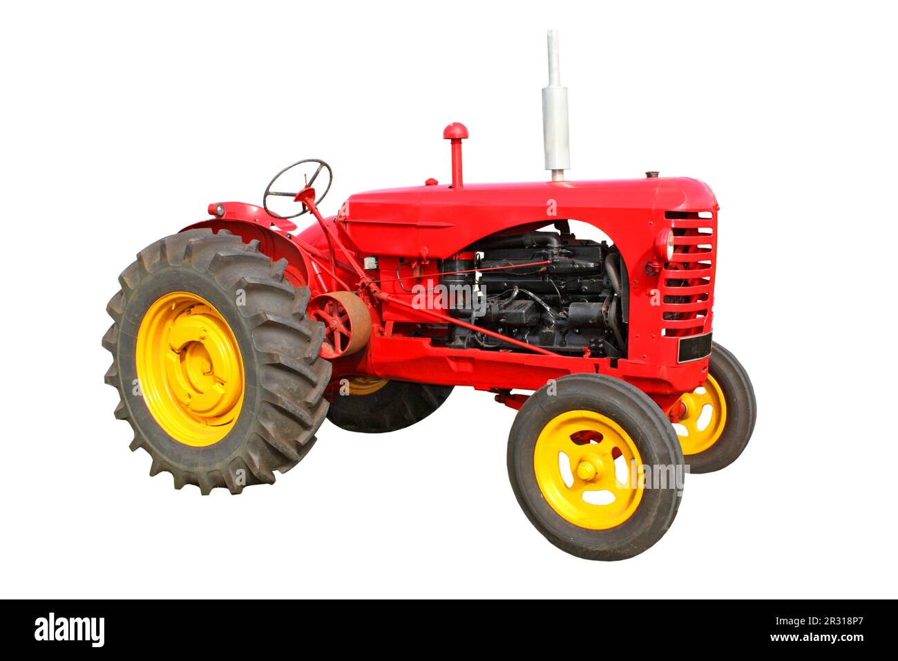 A Bright Red Modern Agricultural Farming Tractor Stock Photo - Alamy