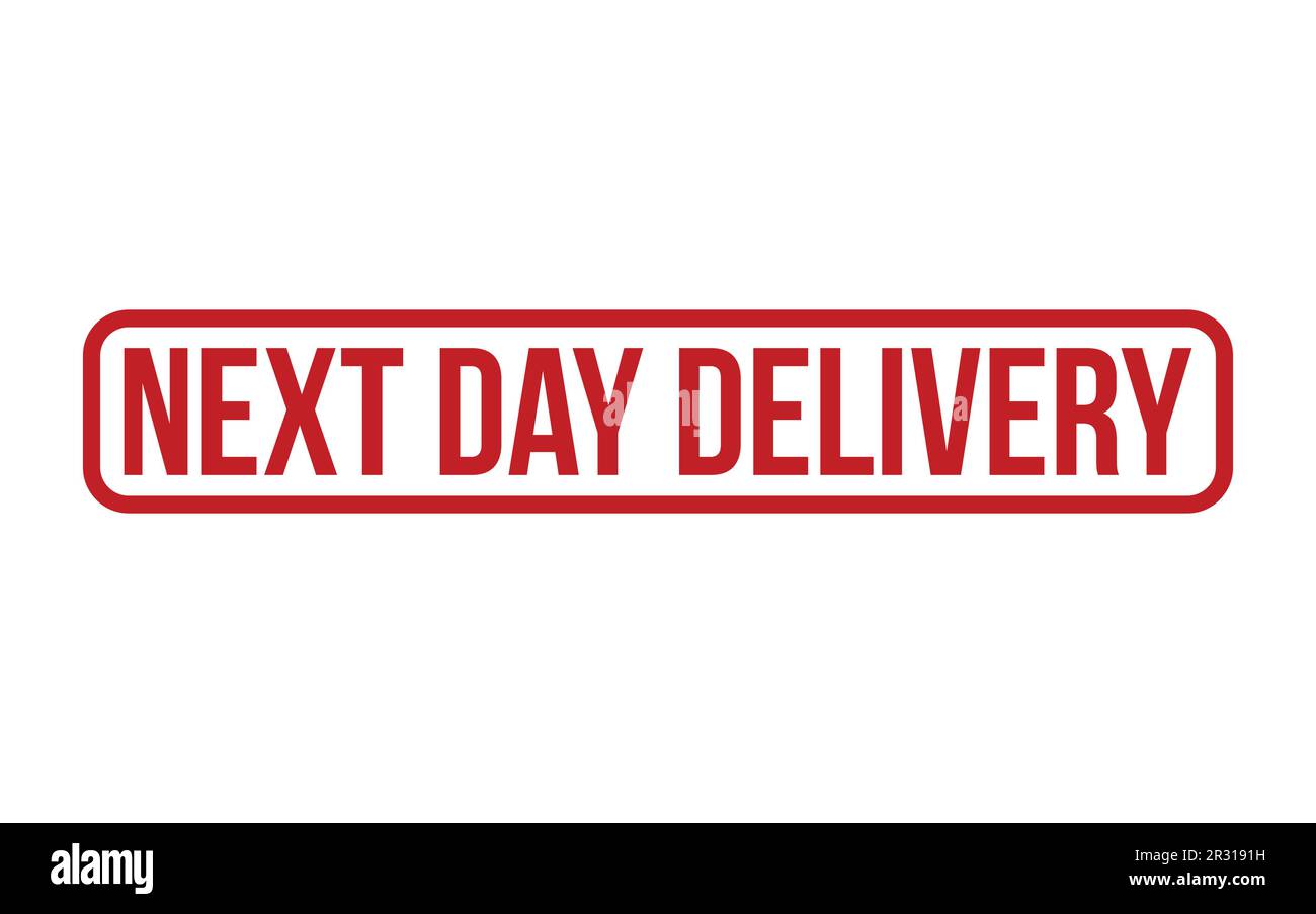 Red Next Day Delivery Rubber Stamp Seal Vector Stock Vector Image & Art ...