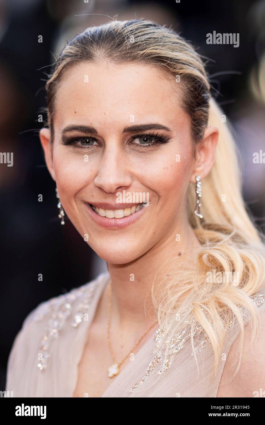 Sarah Saldmann poses for photographers upon arrival at the premiere of ...