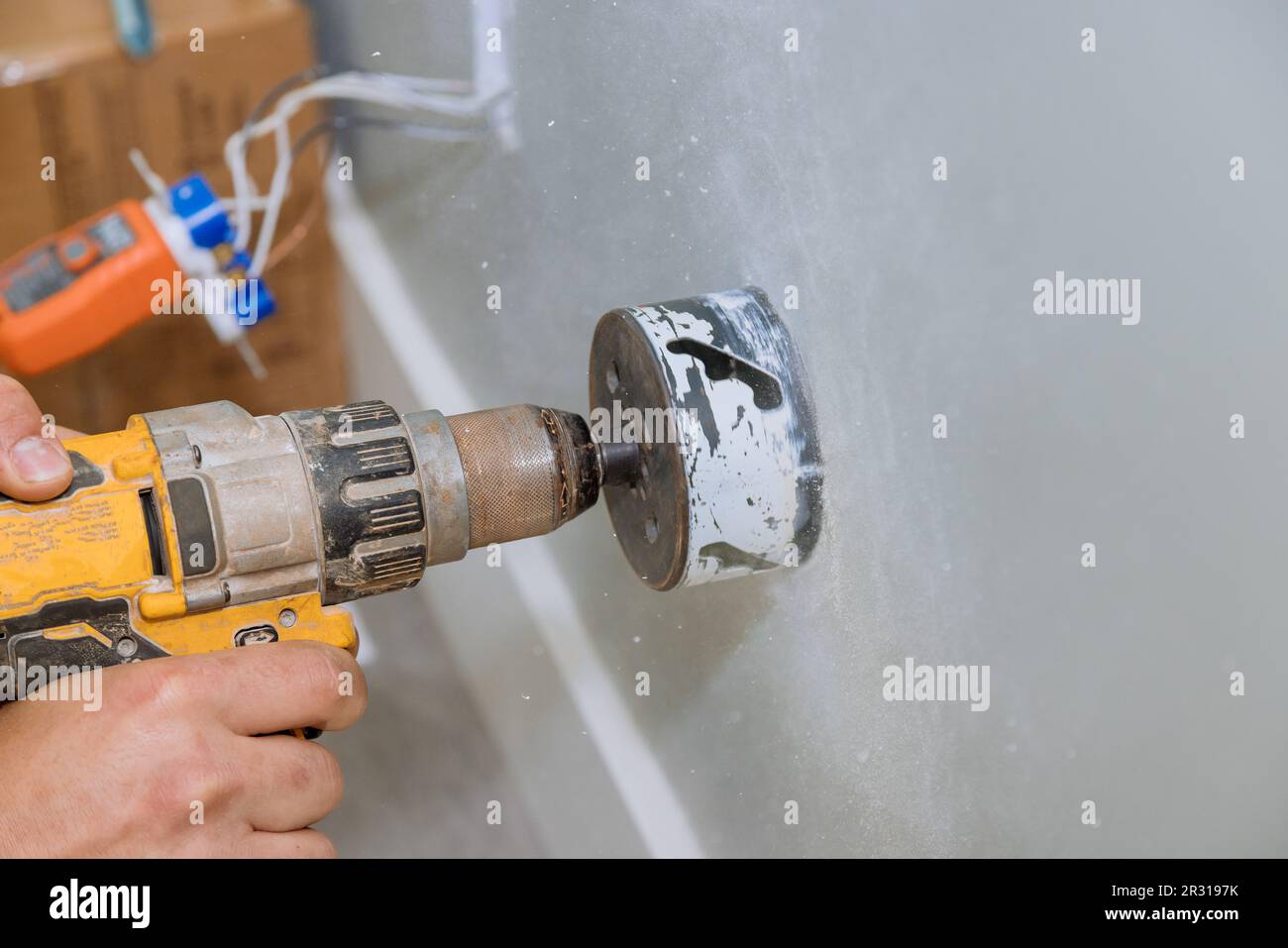 During installation of electrical wire in wall, drilling is required in ...