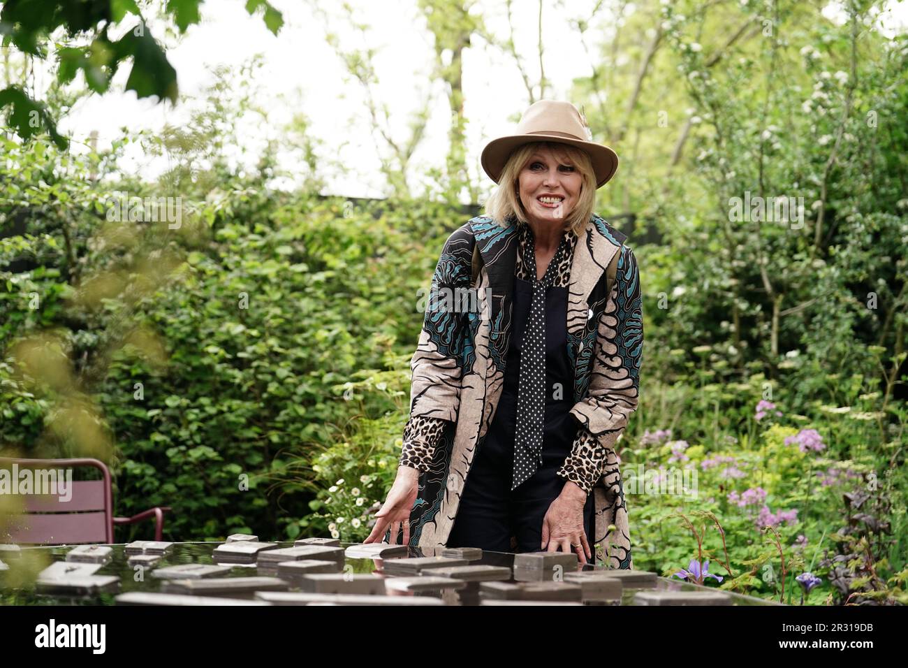 Dame Joanna Lumley poses for a photograph, during the RHS Chelsea ...