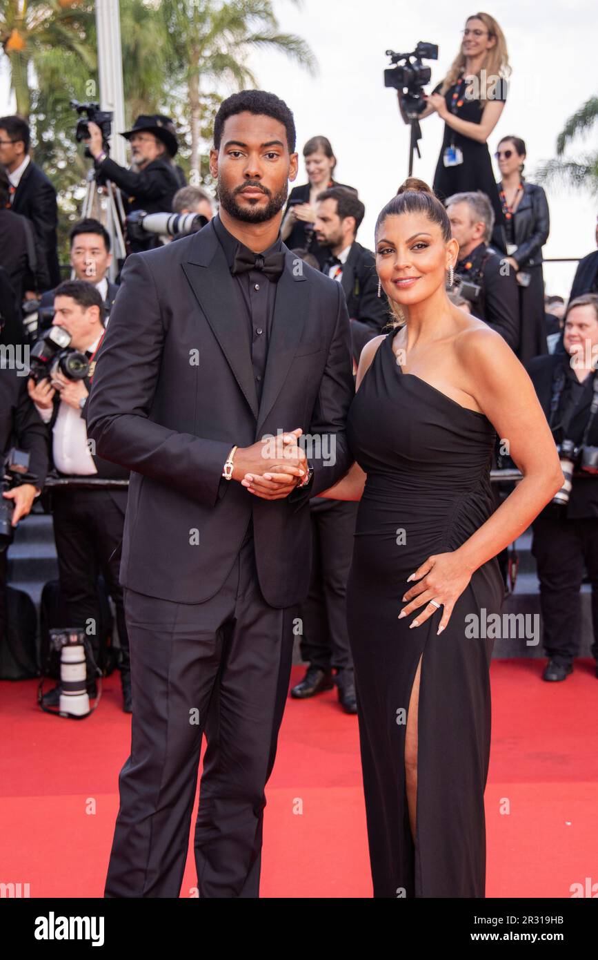 Nawell Madani and Djebril Zonga pose for photographers upon arrival at ...