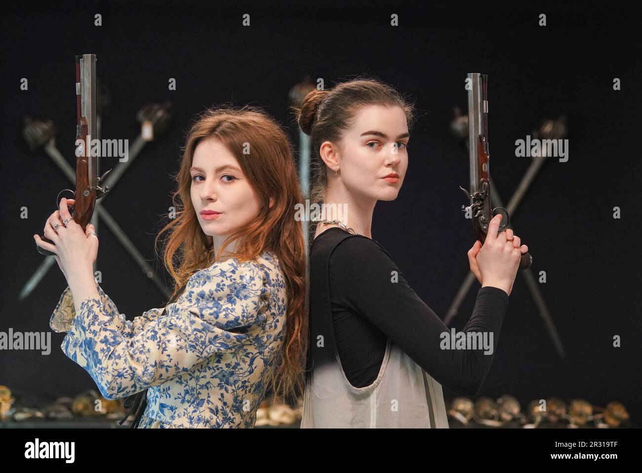 London UK. 22 May 2023 A Cased Pair Of 40-Bore Flintlock Duelling ...