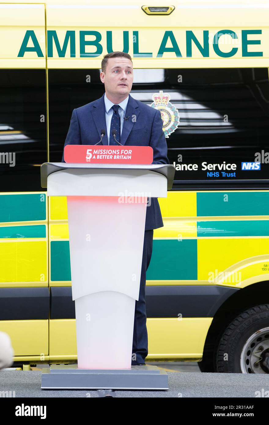 Shadow health secretary Wes Streeting making a speech about the NHS ...