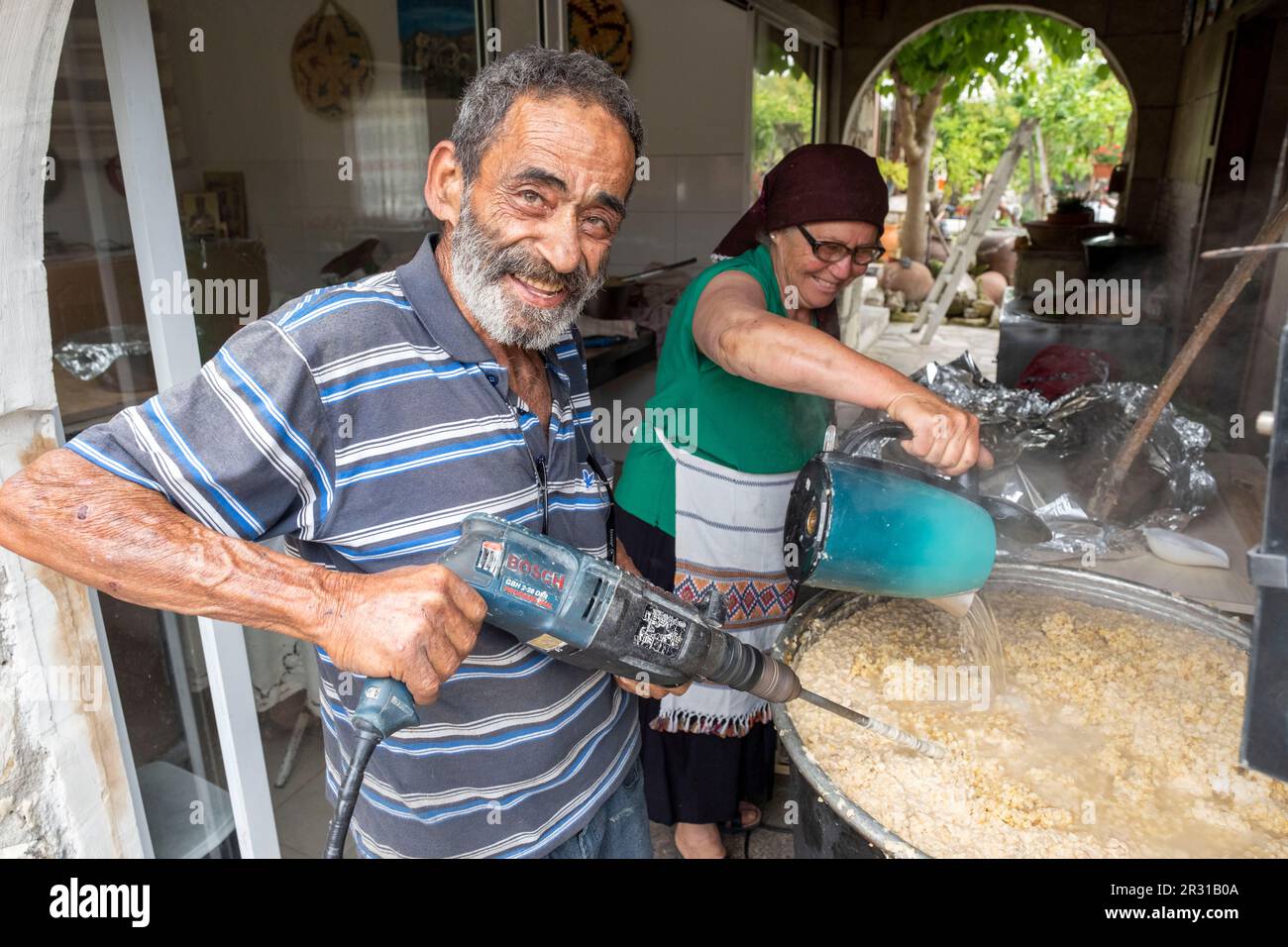 Andreas and his wife Sofia preparing Cyprus Resi at Sofia & Andreas ...