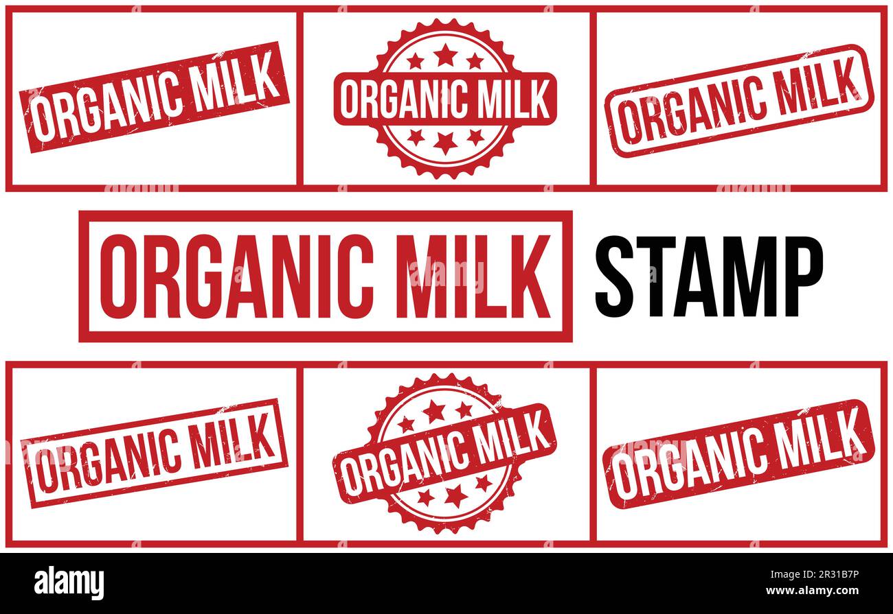 Organic Milk Rubber Stamp Set Vector Stock Vector Image & Art - Alamy