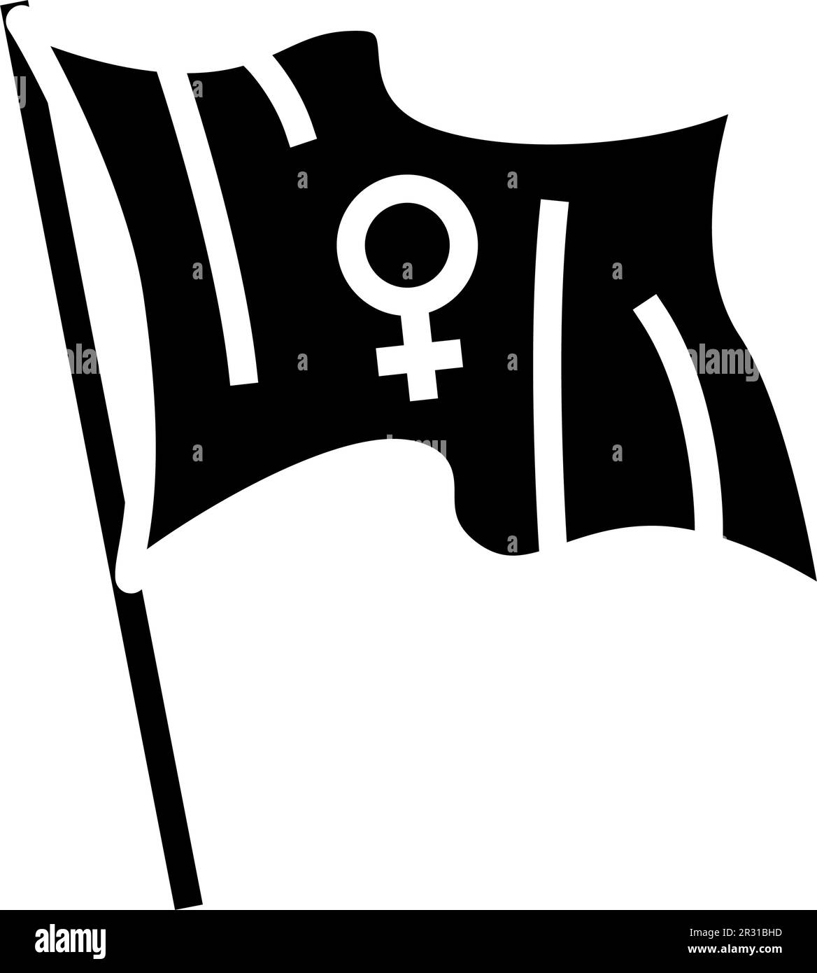 feminist flag feminism woman glyph icon vector illustration Stock ...