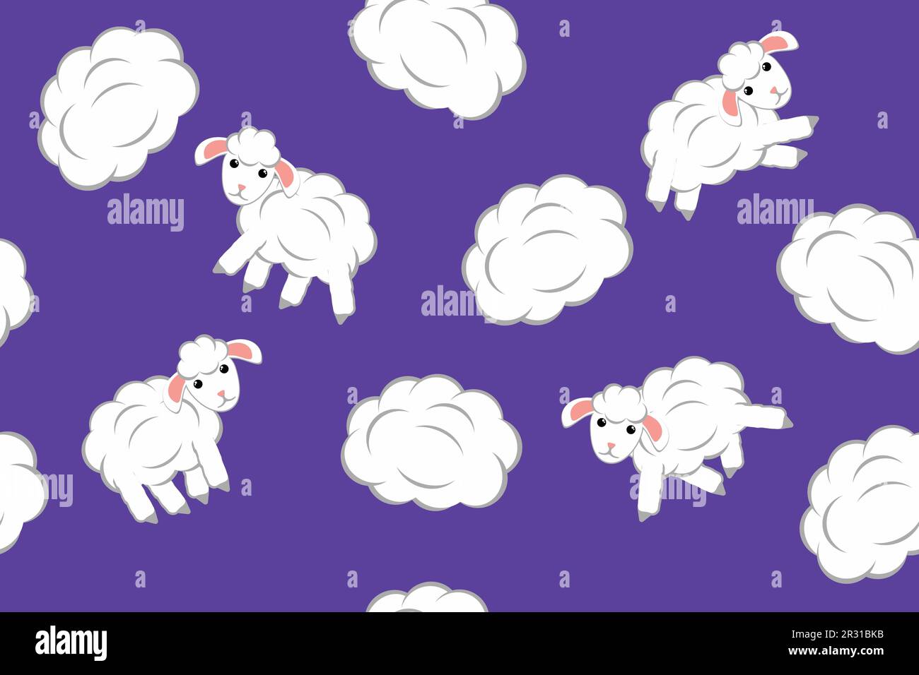Fluffy sheep and clouds - child seamless pattern Stock Vector Image ...