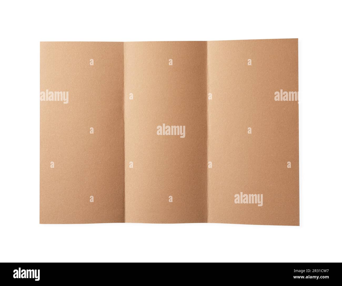 Folded kraft paper sheet isolated on white, top view Stock Photo - Alamy