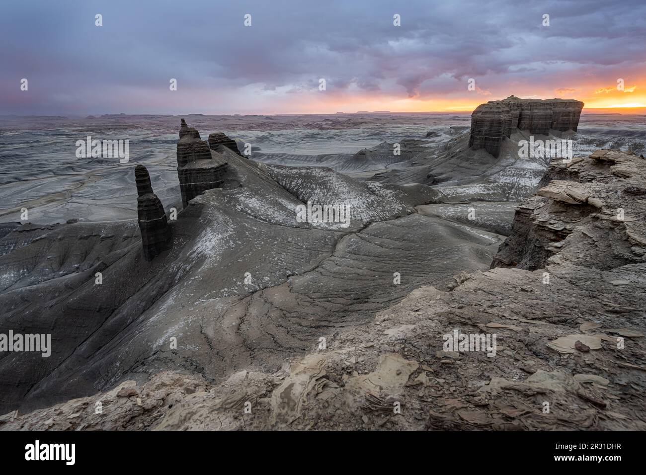 Full moon over a dramatic landscape, Utah, USA Stock Photo - Alamy
