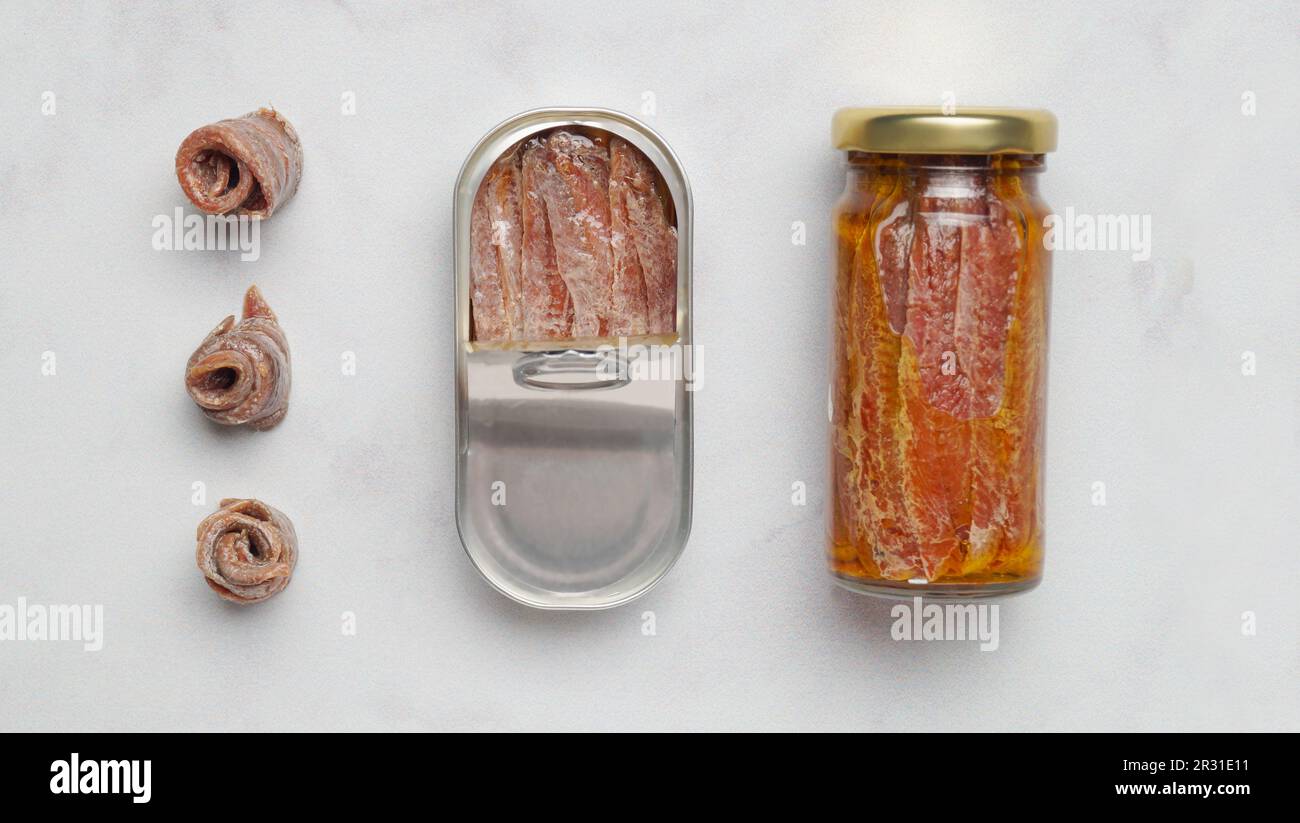 Anchovy fillets tin hi-res stock photography and images - Alamy