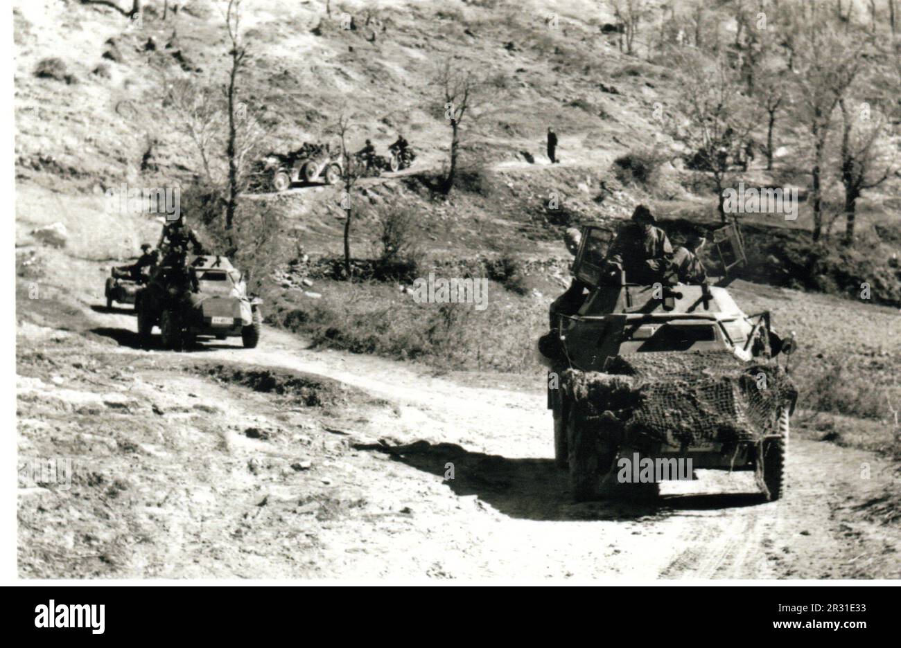 World War Two B&W photo German Armoured Cars in Greece ,"Operation ...
