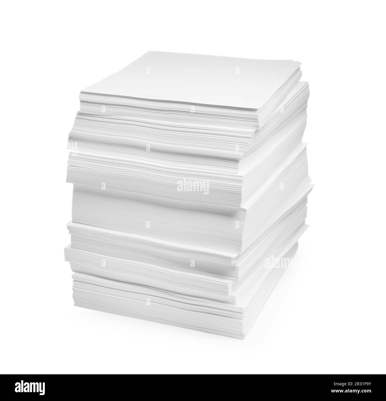 Stack of paper sheets isolated on white Stock Photo - Alamy